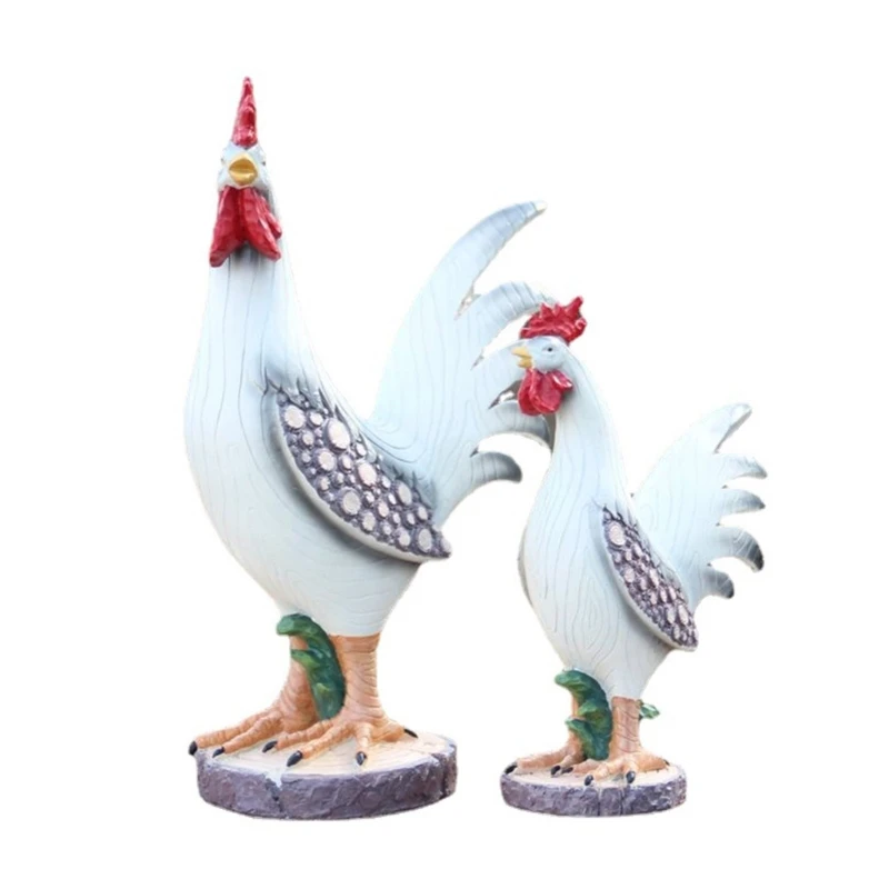 Simulation Cute Poultry Farm Animals Figures Model Rooster Chicken ...