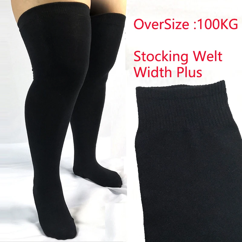 Japanese-Cotton-Women-s-Extra-Long-Socks-Large-Size-Thick-Black-Socks ...