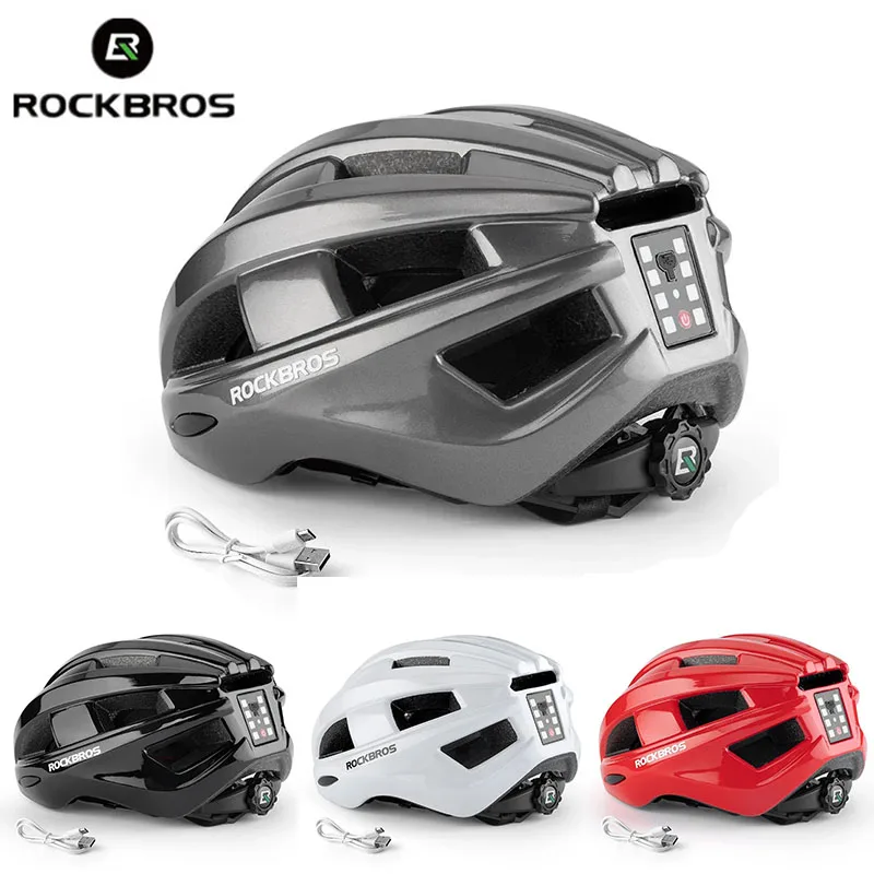 ROCKBROS-Bike-Helmet-With-Rear-Light-MTB-Road-USB-Warning-Cycling-Helmet-EPS-PC-Intergrally ...