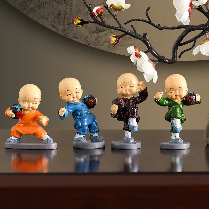 4 Pcs little monks mini resin home decoration landscape accessories ...