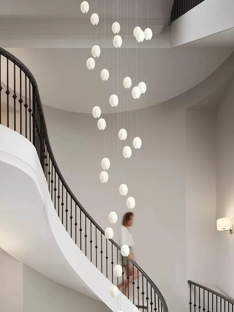 Modern-staircase-pendant-lights-Nordic-duplex-attic-living-room-lights ...