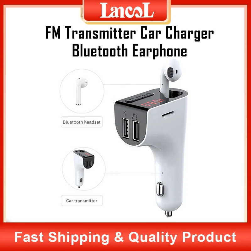 V14 FM Transmitter Wireless Bluetooth Receiver Car Kit Radio Adapter ...