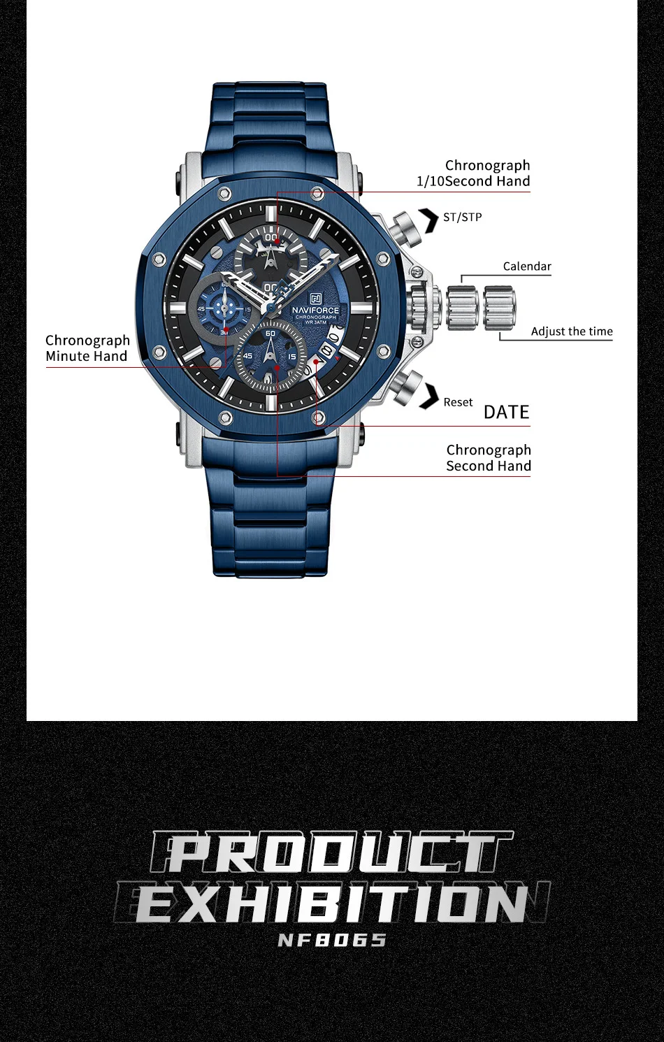 Naviforce 8065 CH - Blue For Men Watch Price in Bangladesh - Naviforce ...