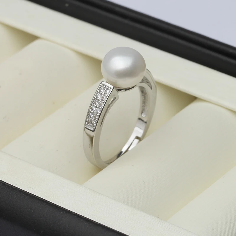 Anillos-de-perlas-de-agua-dulce-para-mujer-anillo-abierto-de-plata-925 ...