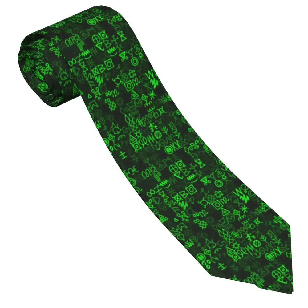 Digital-Green-Matrix-And-Computer-Code-Necktie-Unisex-Polyester-8-cm ...