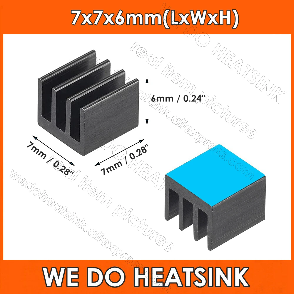 7x7x6mm-Black-Tone-Thermal-Self-Adhesive-Aluminum-Heatsink-7mm-7mm-6mm ...