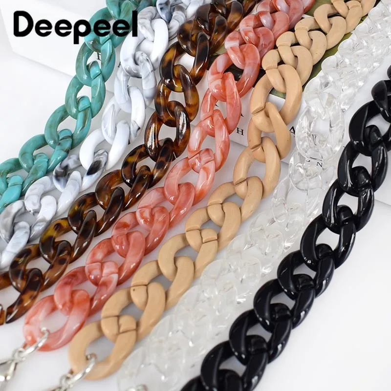 Deepel 60/120cm akrilik reçine plastik çanta zinciri ayarlanabilir ...