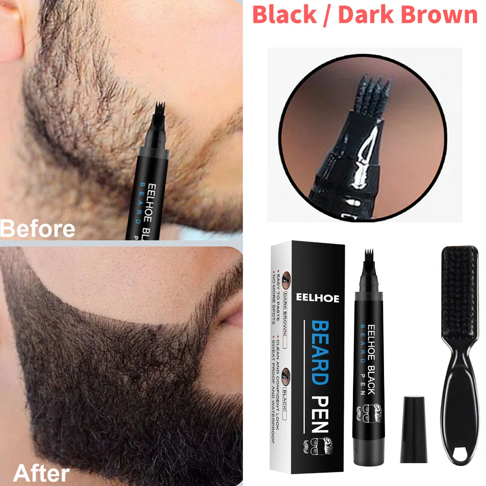 Beard Filling Pen Four Prong Beard Filler Pencil With Beard Brush ...