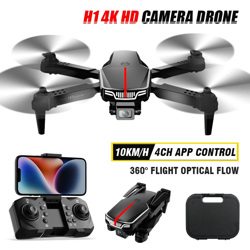 H1 Mini Drone 4K HD Dual Camera 4CH Optical Flow Localization 120 Wide ...
