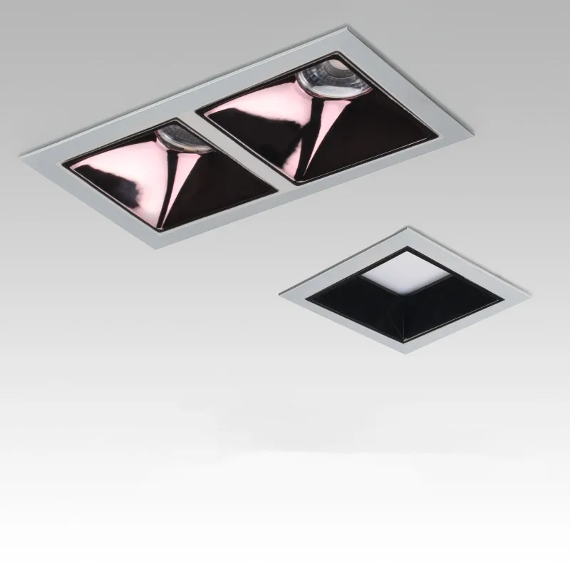 Built-in LED spotlight square single head double head square downlight ...