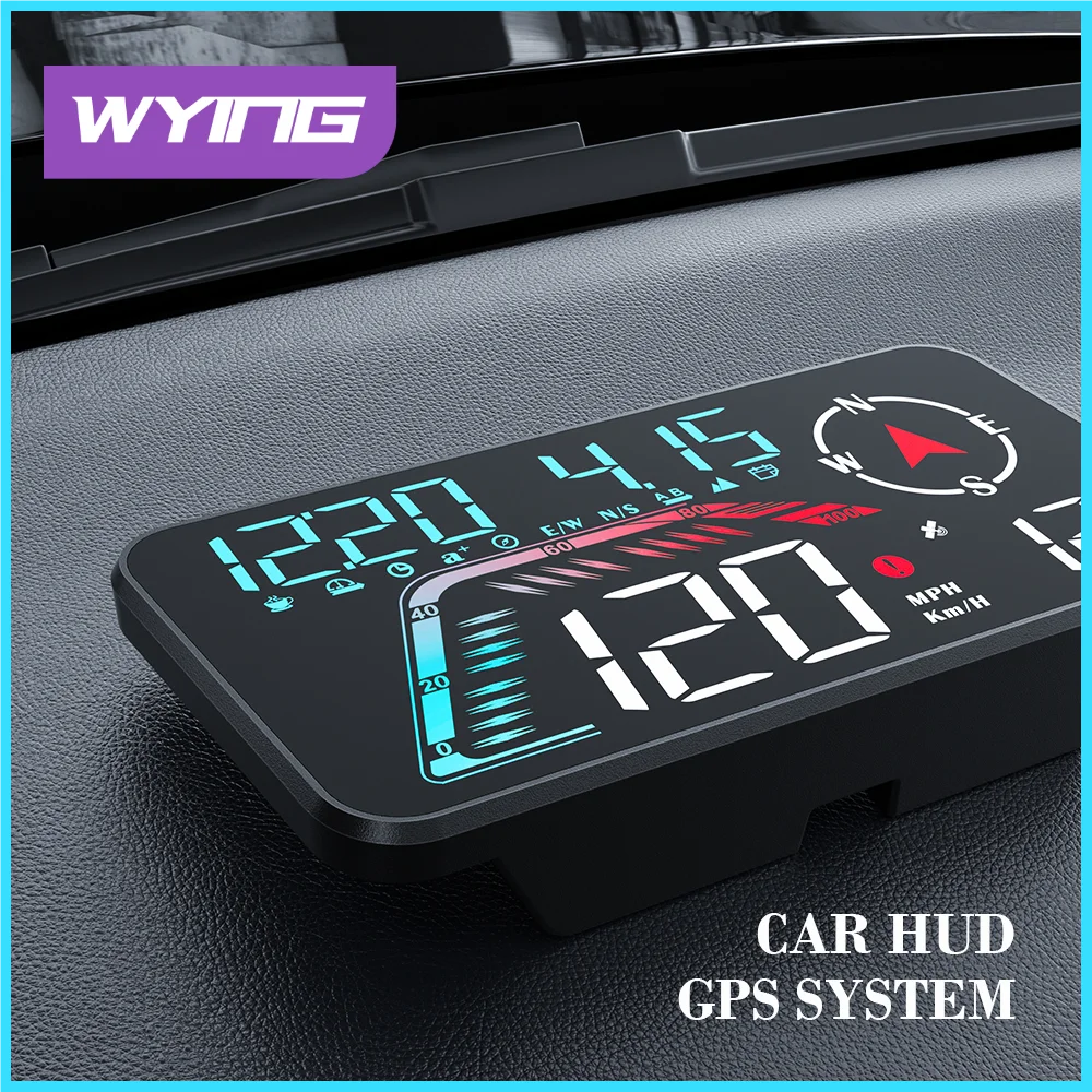 WYING G12 HUD Speedometer Adhesive Head-Up Display LED Screen Speed ...