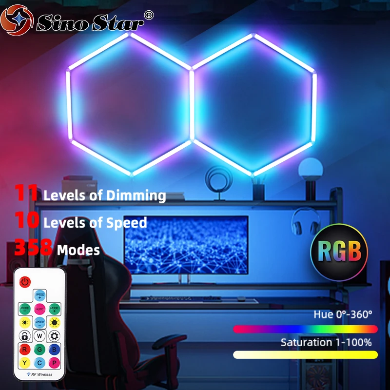 Latest-Hexagon-Lighting-Kits-with-Vibrant-RGB-Color-Changing-LEDs-Plug ...