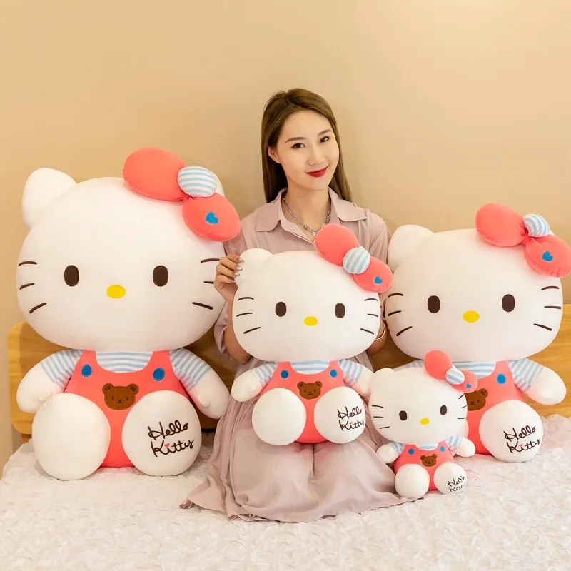 60cm Big Size Cute Hello Kt Plush Kawaii Sanrio Kitty Plush Doll Fluffy Kt Cat Stuffed Animal ...