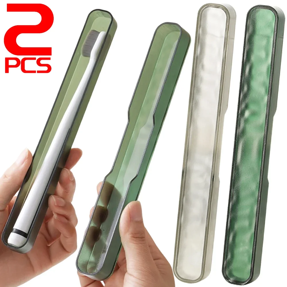 1-2pcs-Toothbrush-Box-Portable-Transparent-Organizer-Case-Travel ...