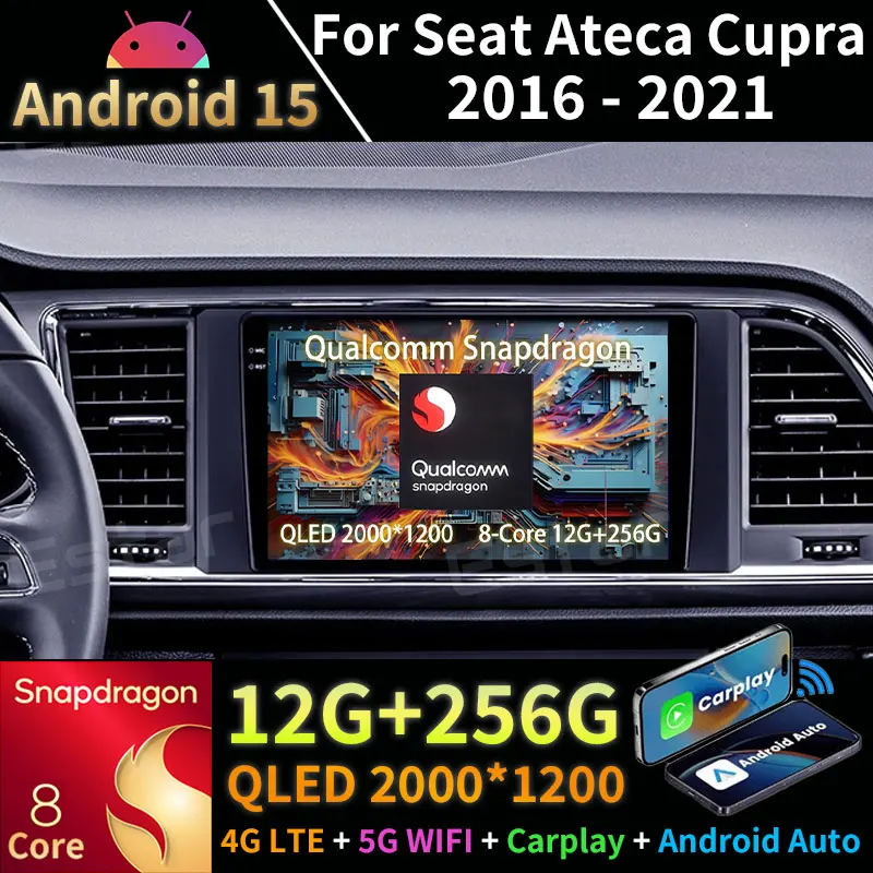 Android 15 Car Radio For Seat Ateca Cupra 2016 - 2021 GPS Multimedia ...