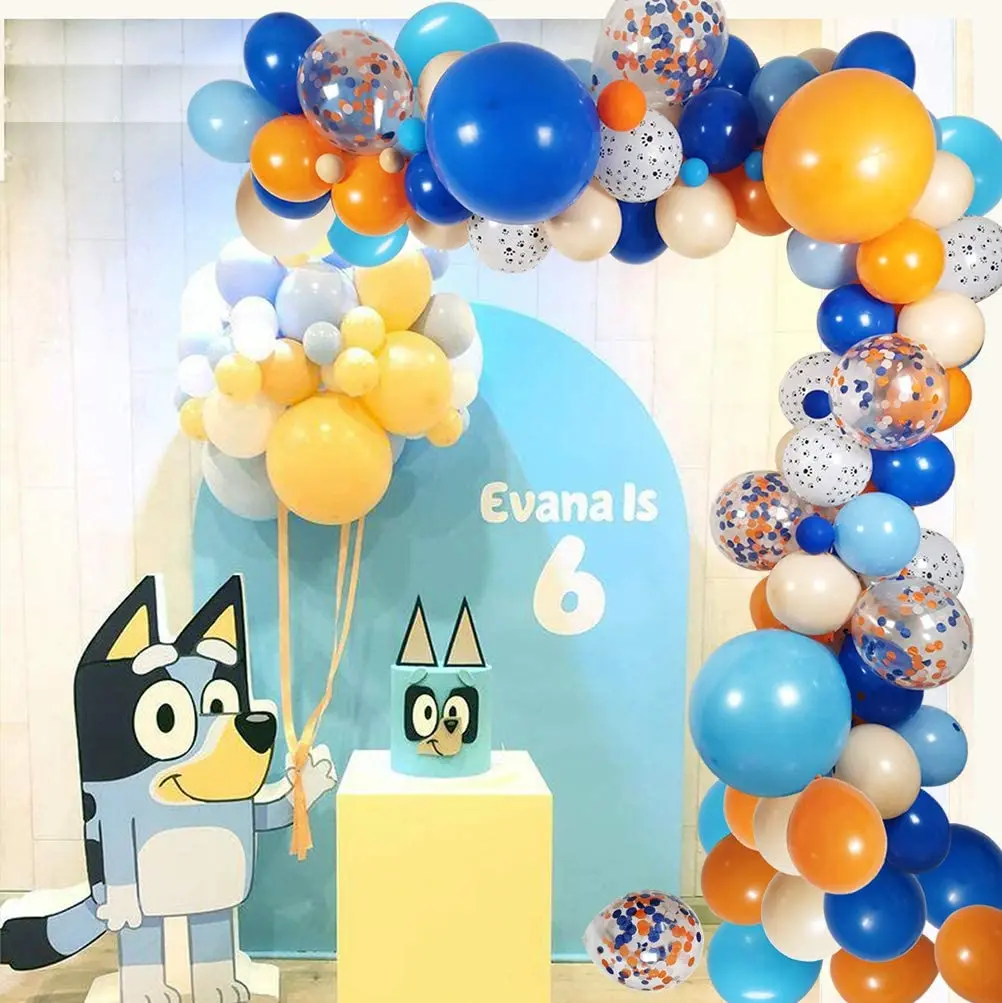 Globos de fiesta con temática Bluey para niños, guirnalda decorativa de ...