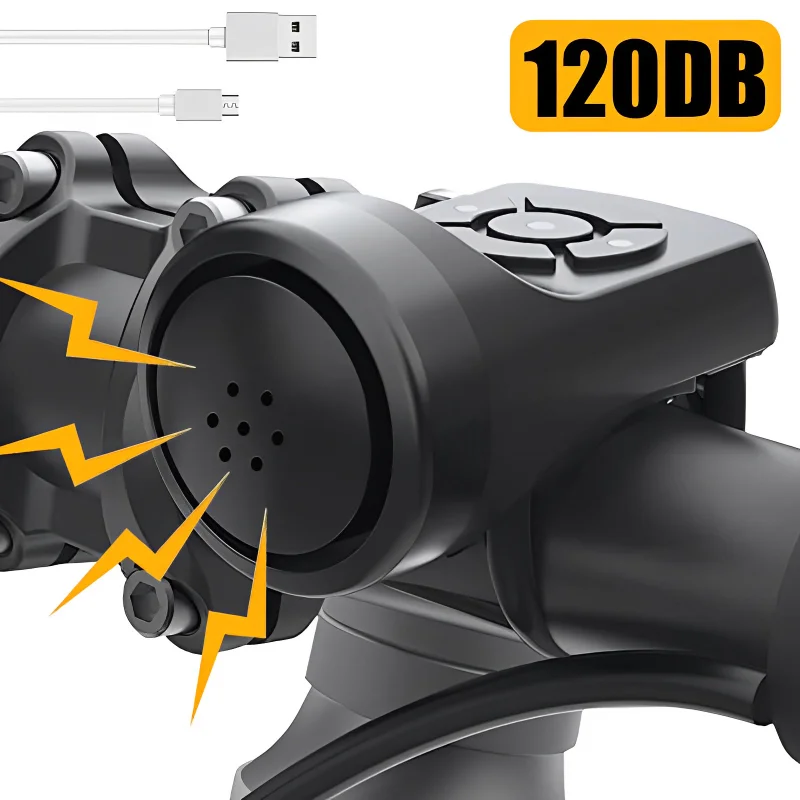 Bicycle bell with four tones, 120db volume and built-in 200mah lithium ...