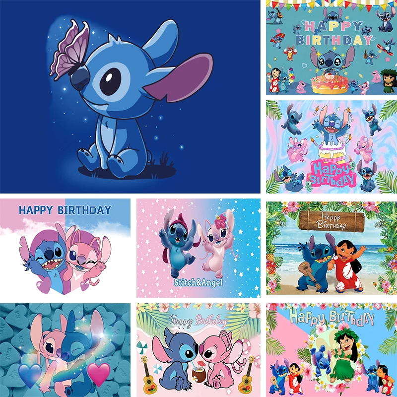 Lilo-and-Stitch-Birthday-Party-Backdrop-Baby-Shower-Stitch-Angel ...