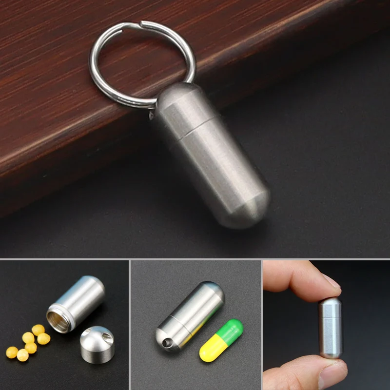 Pill-Holder-Portable-Waterproof-Metal-Capsule-Box-Keychain-Mini ...