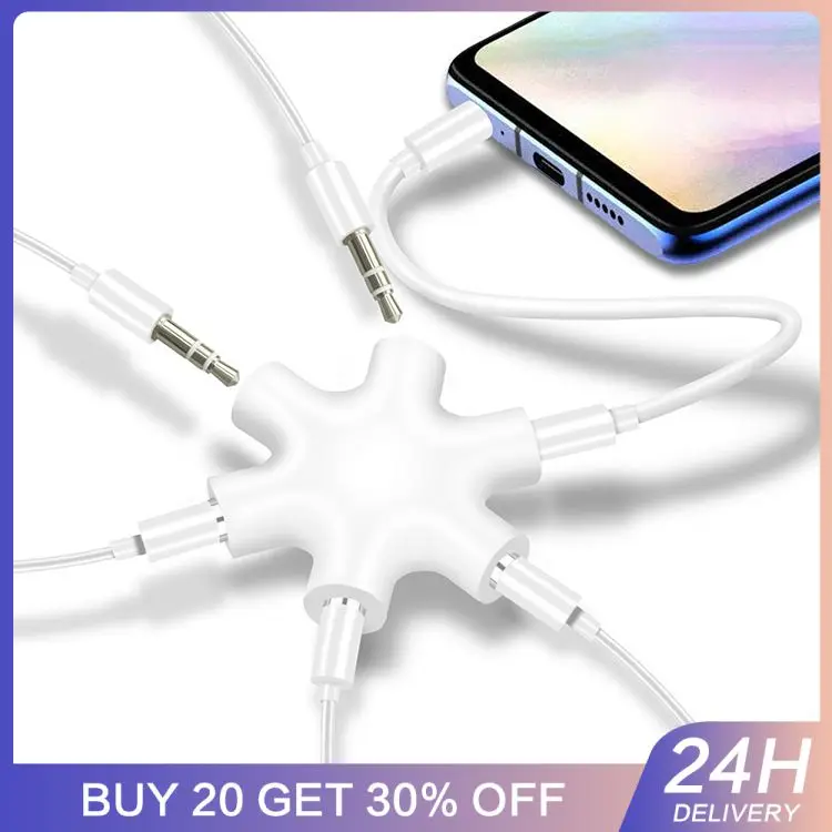 6-In-1-3-5mm-Audio-Splitter-Multi-Earphones-Adapter-1-Male-For-5-Female ...
