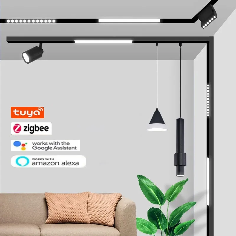 Smart Magnetic Track Light LED Zigbee Dimmable Recessed Rail Ceiling ...