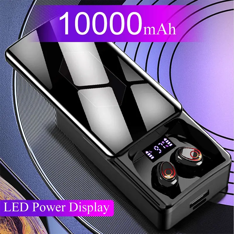 TWS Bluetooth 5.1 Earphones 10000mAh Charging Box Wireless Headphones 9D Stereo Headsets Mini ...
