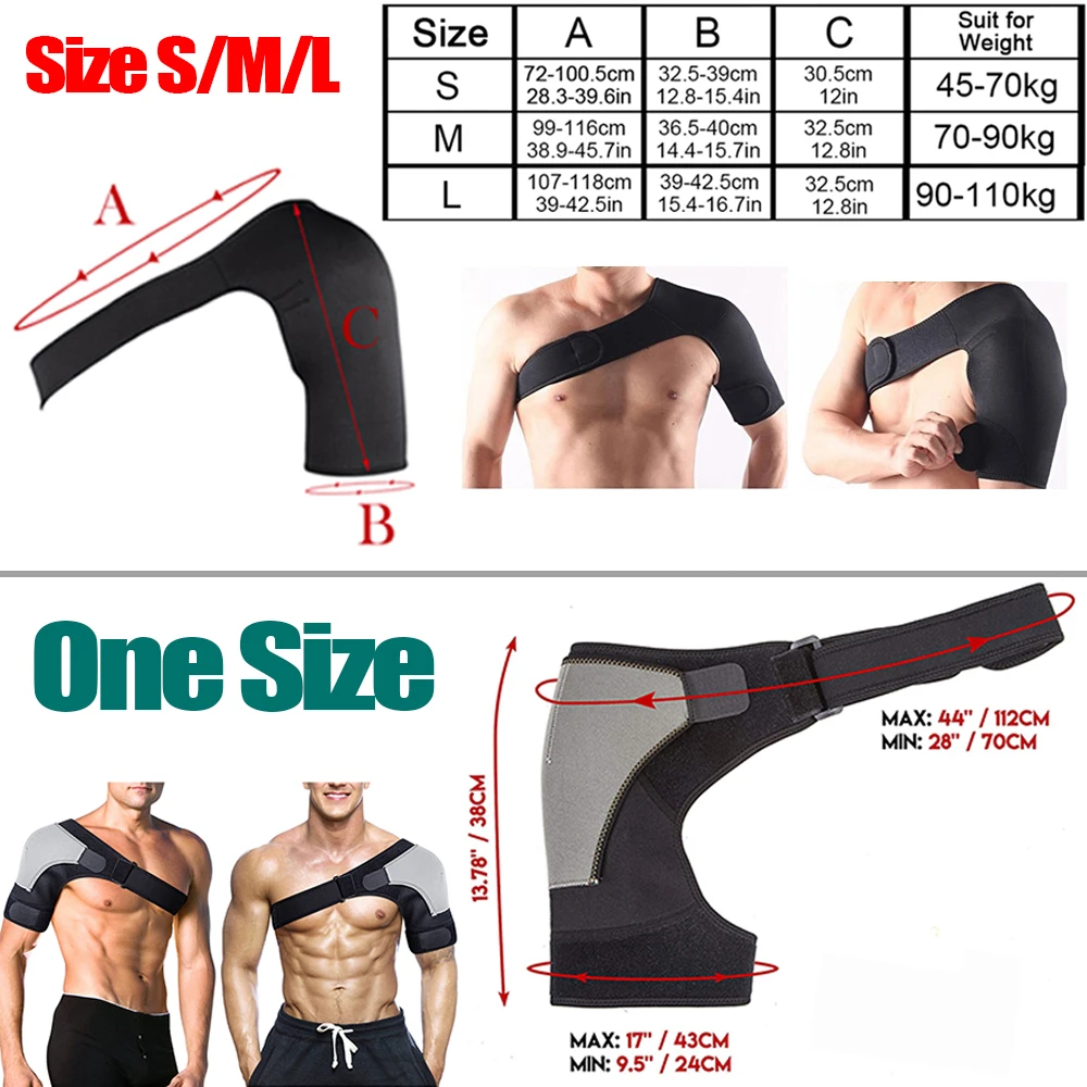 Tcare Adjustable Left/Right Shoulder Support Bandage Protector Brace ...