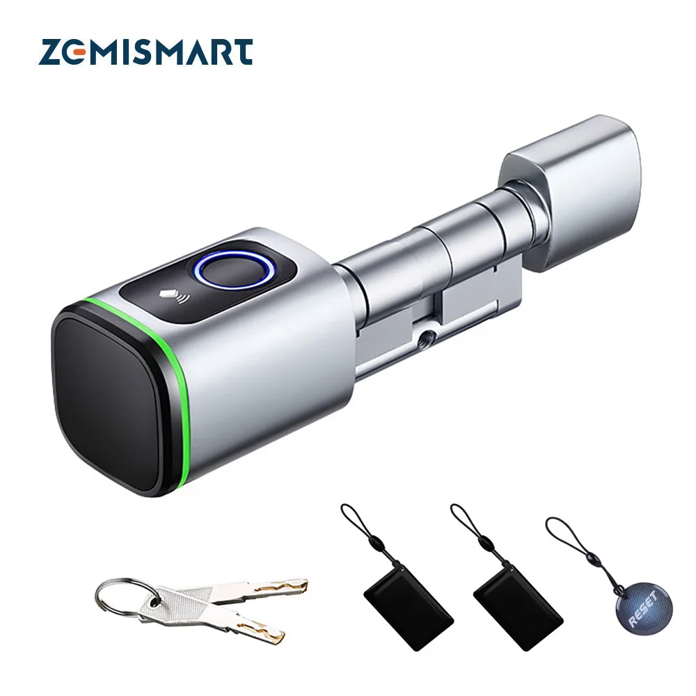 Zemismart Tuya BLE Smart Electronic Door Lock DIY Cylinder Core Fingerprint APP Keys IC Card ...