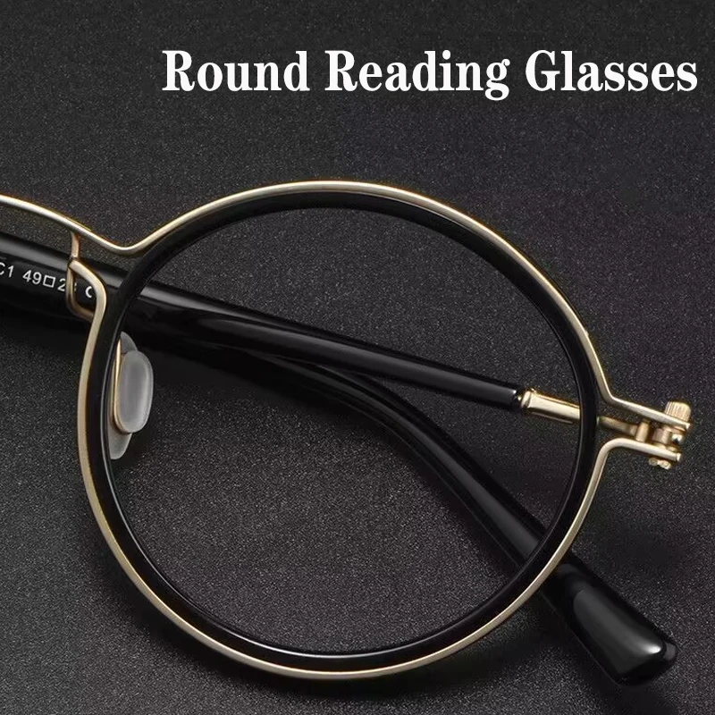 Titanium Round Frame Reading Glasses Men Women 2023 Anti Blue Light ...