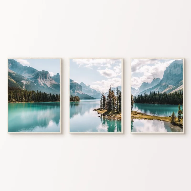 Canada Mountain Lake Poster Scenic Forest Landscape Split Nature ...