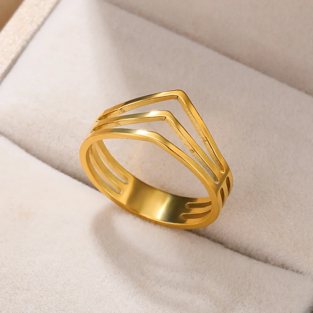 Love Heart Shape Rings for Women Stainless Steel Lotus Tai Chi Flower ...