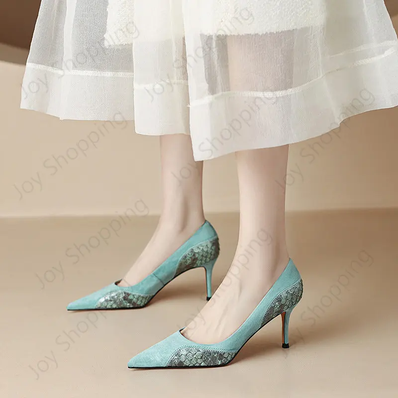 NKLSA-Women-s-Heels-Chinese-Style-Sheepskin-Spliced-with-Python-Skin ...