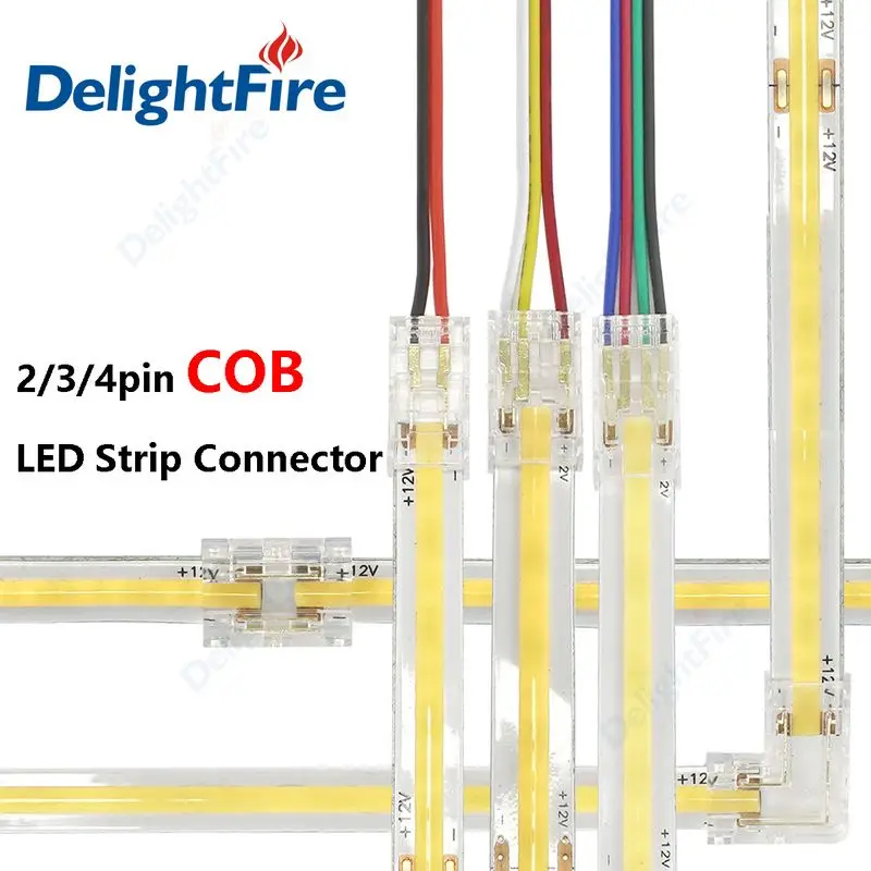 2pin COB Connector 5mm 8mm 10mm LED Strip Terminal Extension Wire LED ...