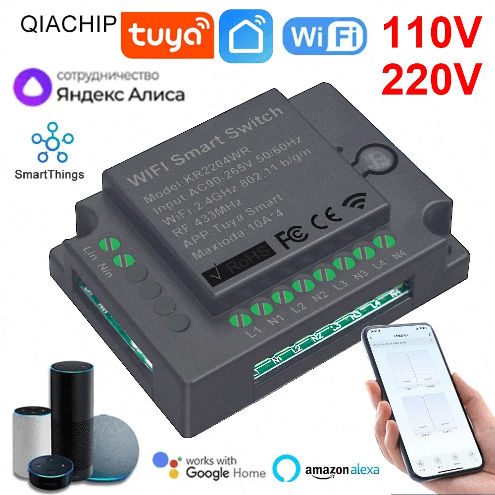 4CH-Tuya-Smart-Switch-220V-WIFI-Module-Remote-Control-110V-Receiver-10A ...