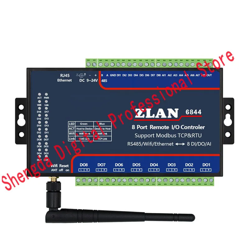 Módulo de entrada y salida de interruptor, 8 canales AI, adquisición analógica 8AI 8DI 8DO 5V ...