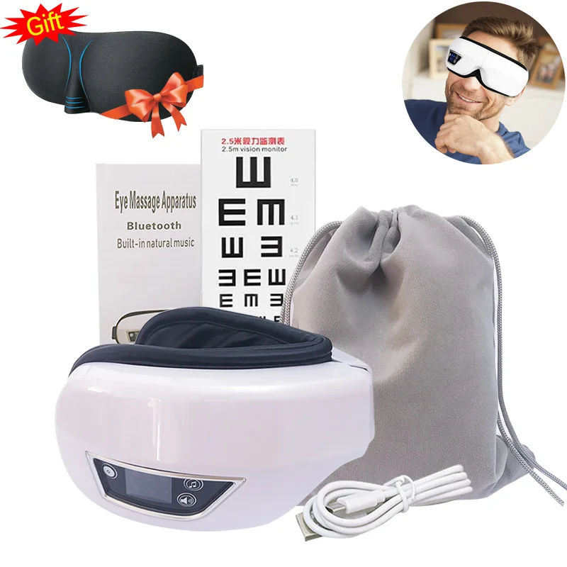Electric Eye Mask with Heated Vibration 6D Airbag Massager Relax Eyes ...