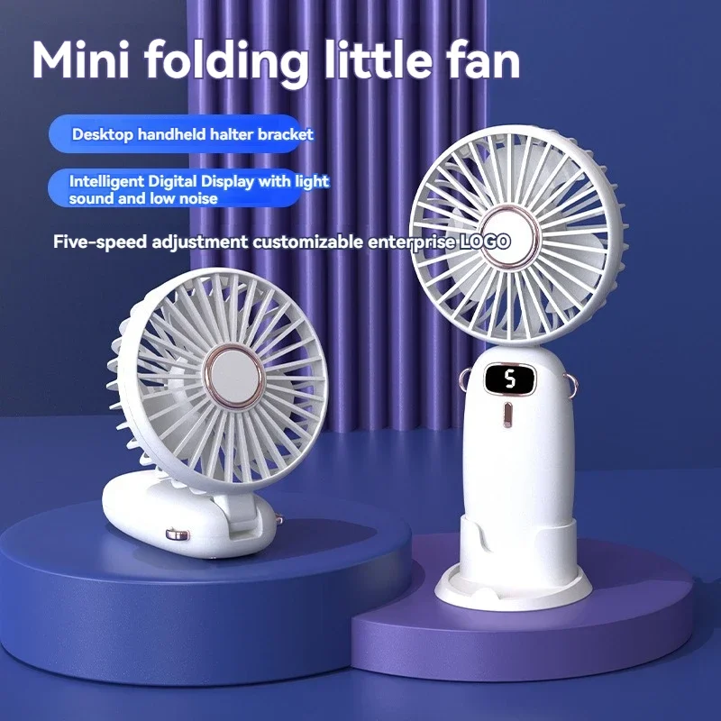 2000mAh-Handheld-Mini-Fan-Foldable-Portable-Neck-Hanging-Fans-5-Speed ...
