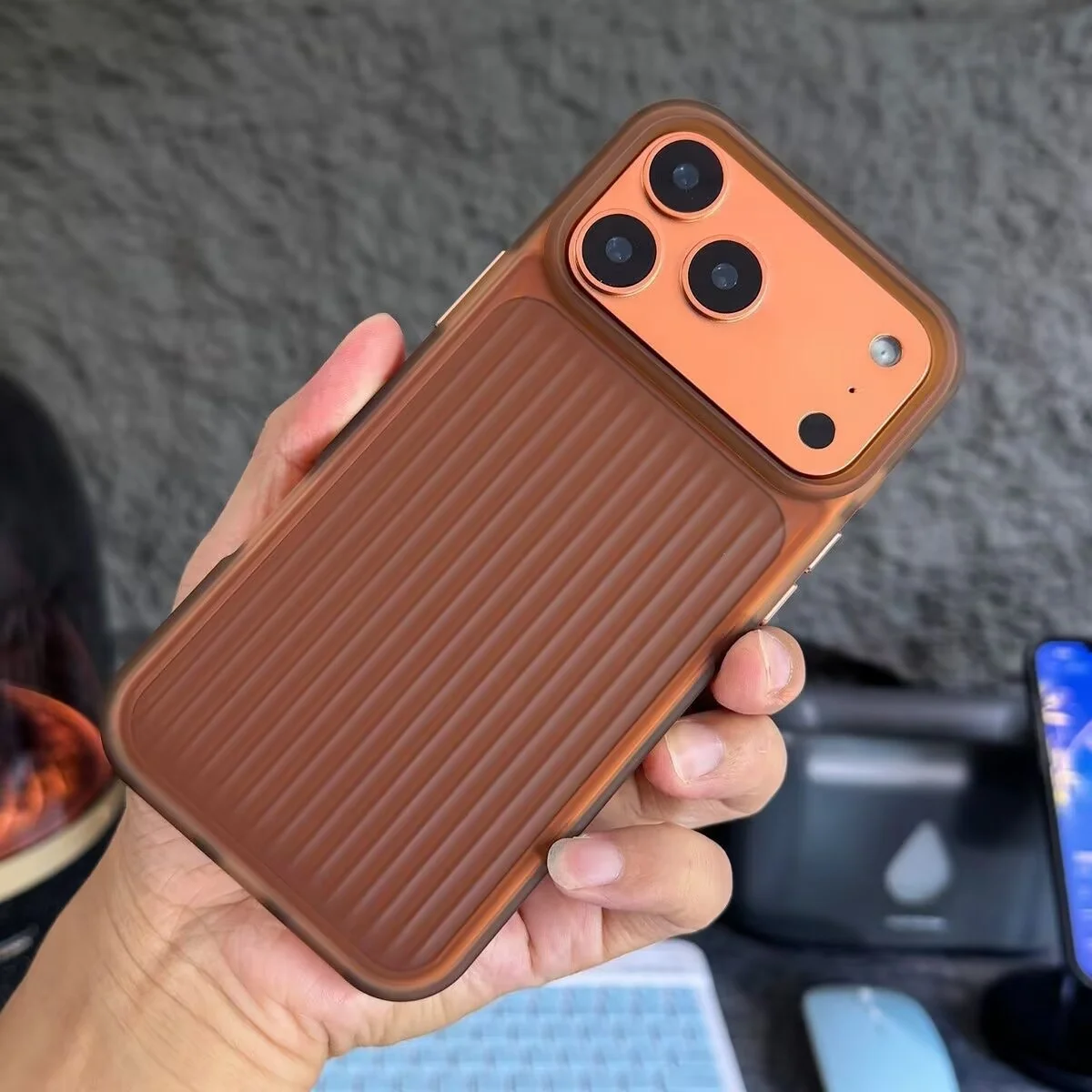 Stripe Corrugated Luggage Pattern Translucent Phone Case For iPhone 17 ...