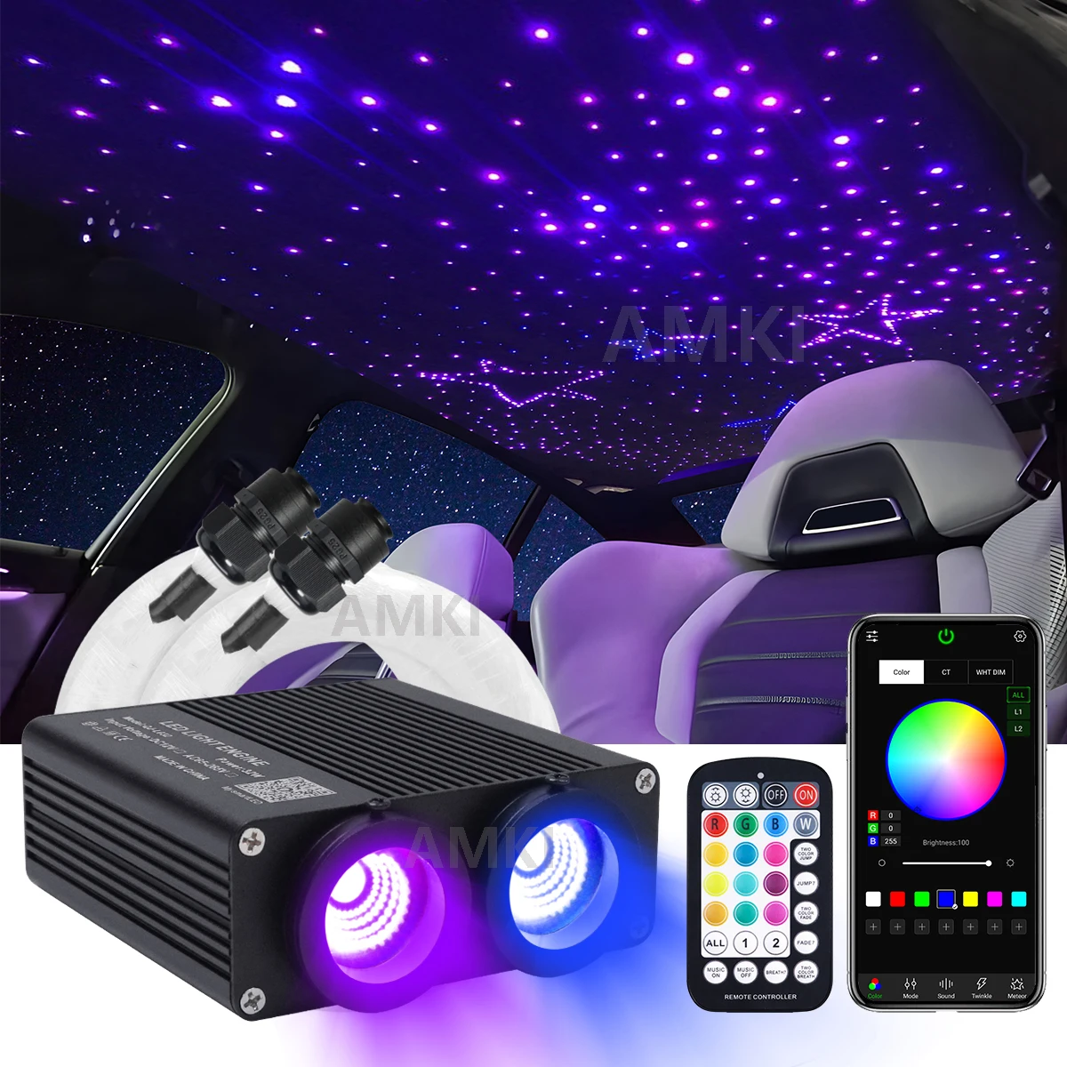 32W-Dual-color-RGBW-Car-Starry-Sky-Ceiling-Light-kit-Car-accessories ...
