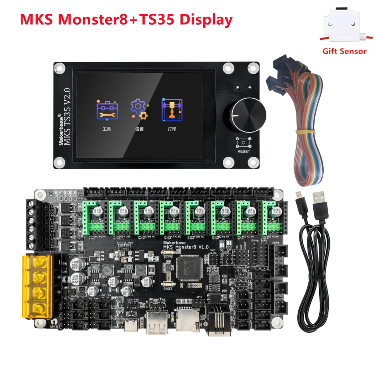 Mks Monster8 Motherboard 32 Bit Monster Controller Board 3d Printer ...