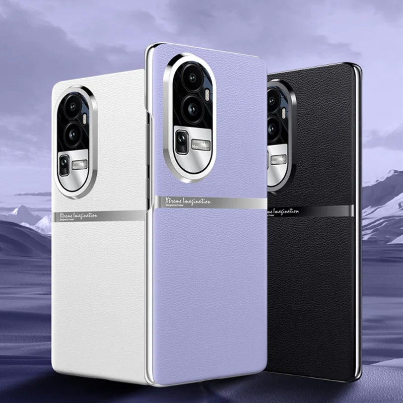 For-OPPO-Reno-10-Pro-Plus-Case-ELVEV-Luxury-Electroplated-PU-Leather ...