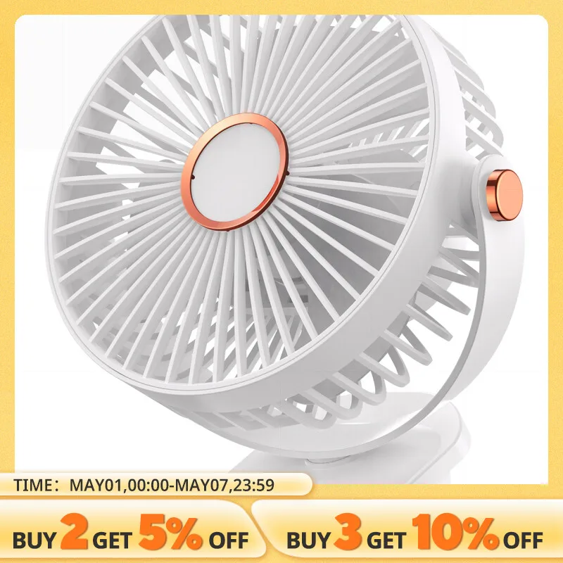 TOPK-Led-Light-USB-Desktop-Fan-Portable-360-Rotation-Adjustment-USB ...