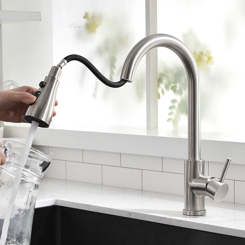 Pull-Out-Kitchen-Sink-Faucet-With-3-Modes-Water-Outlet-Spout-360-Degree ...