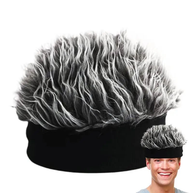Wig-Hats-For-Men-Knitted-Spiked-Hairs-Hip-Hop-Hat-With-Fleece-Lining ...