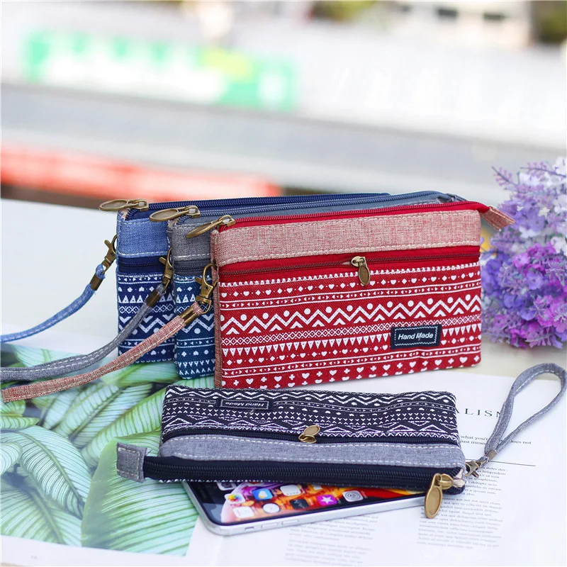 Women-New-Purse-Cloth-Long-Wallet-Multi-Layer-Fabric-Clutch-Flower ...