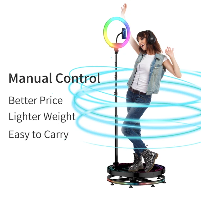 360 Photo Booth Automatic Rotating Selfie Props Wedding Photobooth ...