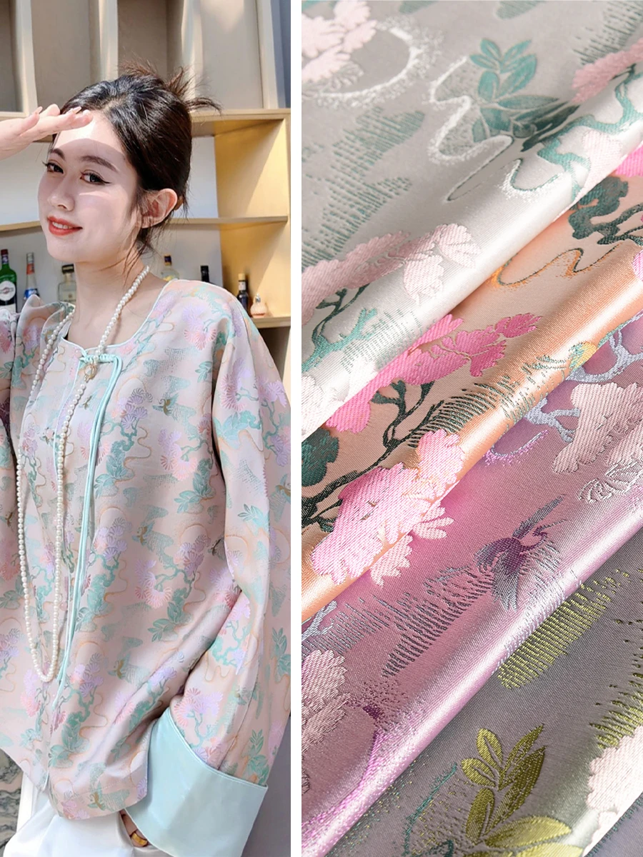 Brocade-Jacquard-Fabric-for-Soft-Skin-Friendly-Imitation-Silk-Song ...