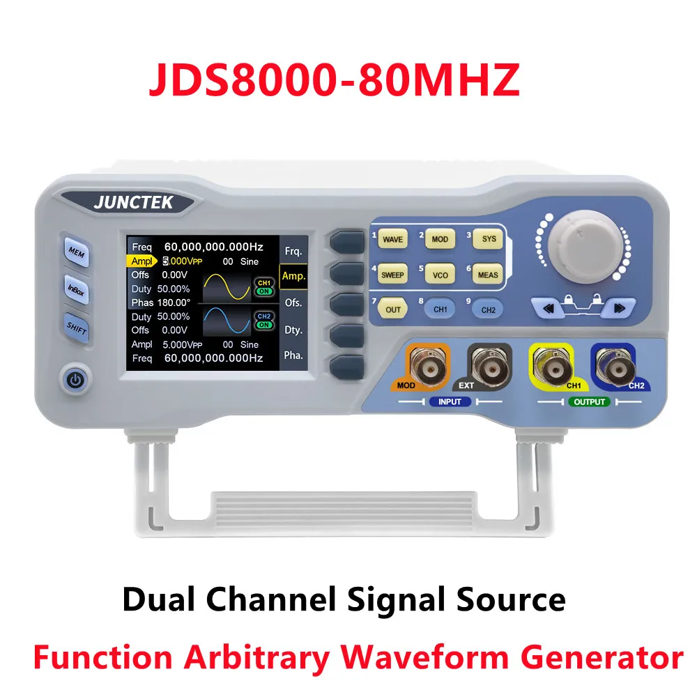 New-JUNTEK-JDS8000-80MHZ-Function-Arbitrary-Waveform-Generator-JDS8080-Dual-Channel-Signal ...