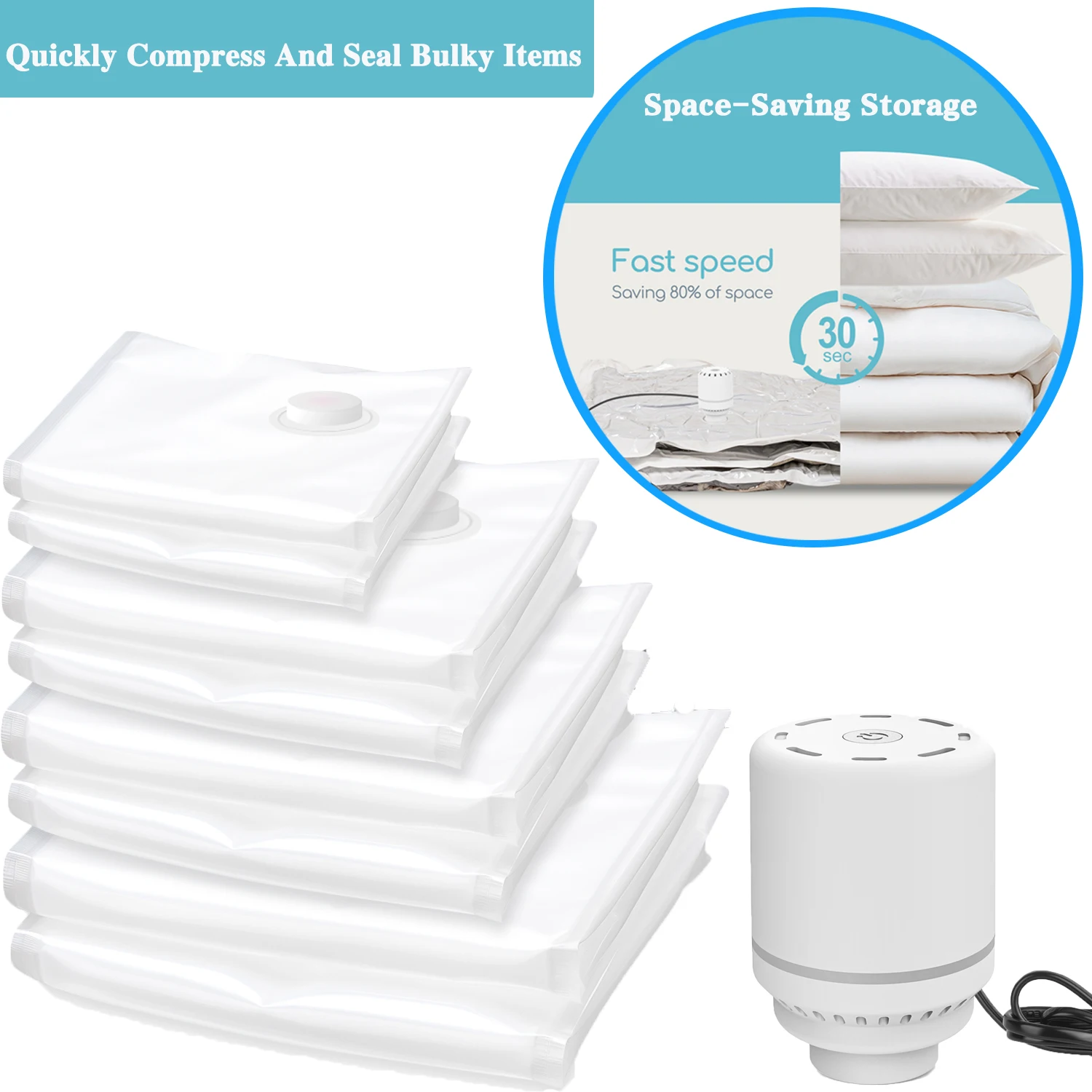 Compressed-Bag-Electric-Pump-Travel-Vacuum-Bag-Pump-Mini-Vacuum-Sealer ...