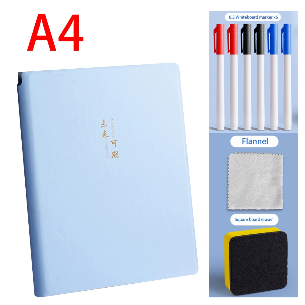 A4-A5-Erasable-Reusable-Whiteboard-Notebook-Set-Whiteboard-Pen-Erasing ...